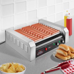 Olde Midway Electric 30 Hot Dog 11 Roller Grill Cooker Machine 1400-Watt - Commercial Grade