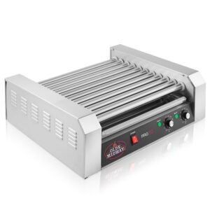 Olde Midway Electric 30 Hot Dog 11 Roller Grill Cooker Machine 1400-Watt - Commercial Grade