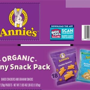 Annie's Organic Birthday Cake Bunny Grahams and Cheddar Bunnies Snack Pack 36 Count, 36 oz