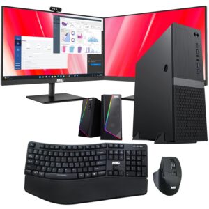 computer desktop pc, intel core i5 8th gen, techmagnet heera, 16gb ram, 512gb ssd, mtg new 24 inch dual monitor, mtg ergonomic wireless keyboard mouse, rgb speaker, webcam, win 11 home (renewed)