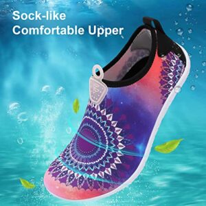 Fires Water Shoes for Womens Mens Quick-Dry Barefoot Aqua Socks for Beach Swim Surf Breathable Hiking Water Shoes Slip-on Lightweight Durable Pool Lake Shoes blueboho 7.5-8.5 Women/6-7 Men