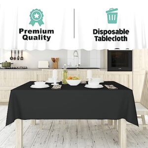 Tablecloth Roll – 54" X 110' Black Premium Plastic Table Cloths with Cutter Box - Cut to Size - Decorative Rectangle Table Cover Smooth Tablecloth - Disposable Tablecloths for Parties, Weddings.