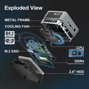 GEEKOM NUC IT11 Mini PC, 1TB Intel i7-11390H Mini Computer (8 Threads, Up to 5.0 GHz), 32GB DDR4 Windows 11 Pro Small Desktop Computer, i7 Mini Computer 8K UHD | USB4 | WiFi 6, BT5.2