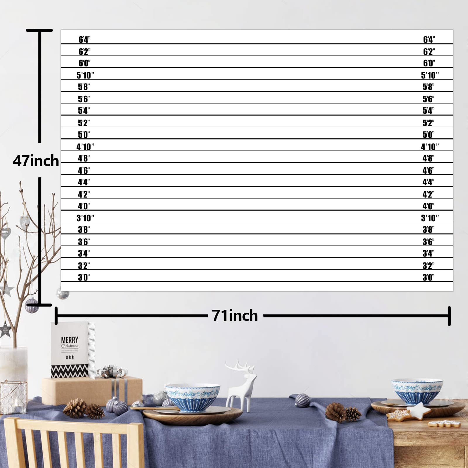 Mugshot Police Lineup Height Charts Banner Accurate Measurements Theme Decor for Girls Bridal Shower Birthday Party Wedding Bachelorette Party Supplies Night Out Party Decorations Backdrop Background