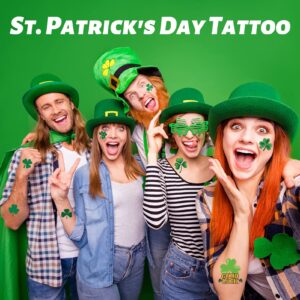 240 Pcs Shamrock Temporary Tattoos for kids, Safety Waterproof Bulk Tattoos Stickers, Children's Temporary Tattoo Toys, Best Choice for St. Patrick's Day Parade and Irish Party , 60 Different