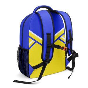 XOZOTY Cheerleader Backpack Personalized Custom Book Bags with Name Cheer Cheerleading Blue Yellow