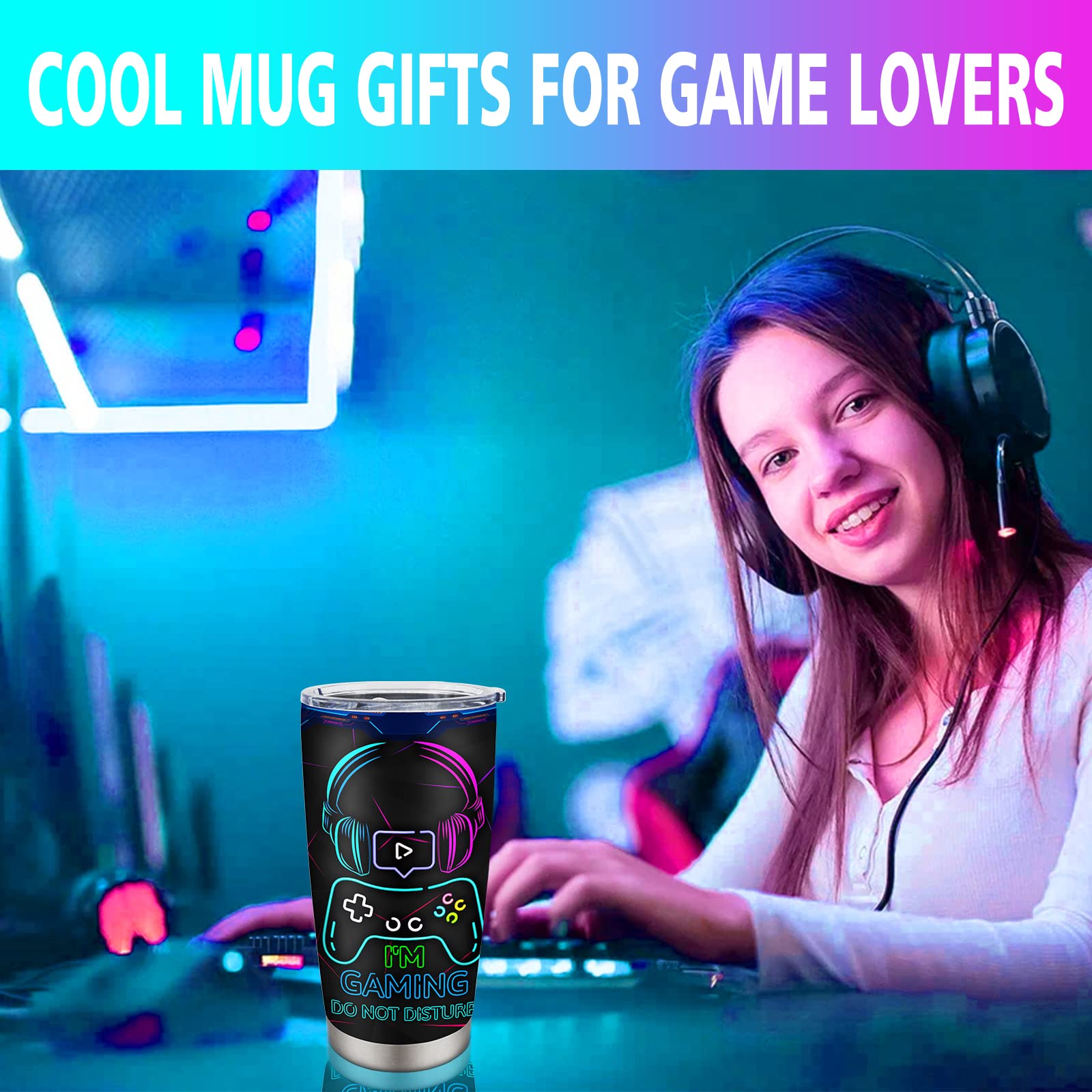 Gamer Gifts, Gifts for Gamers, Cool Gamer Gifts for Men Teen Boys Boyfriend, Gaming Gifts, Gamer Gift Ideas, Video Game Gifts, Gamer Girl Gifts, Gifts for Game Lovers Stainless Steel Tumbler 20oz 1Pc