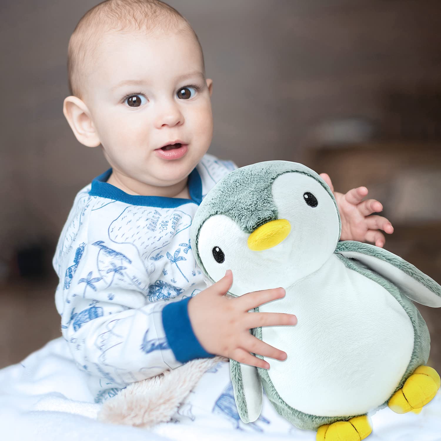 DEARBABY Baby Sleep Soother,Baby Registry Search Baby Soother Cry Baby Shower Gifts Auto Off Timer,Heartbeat Penguin Help Kids Go to Sleep Faster,Mother's Day Gifts