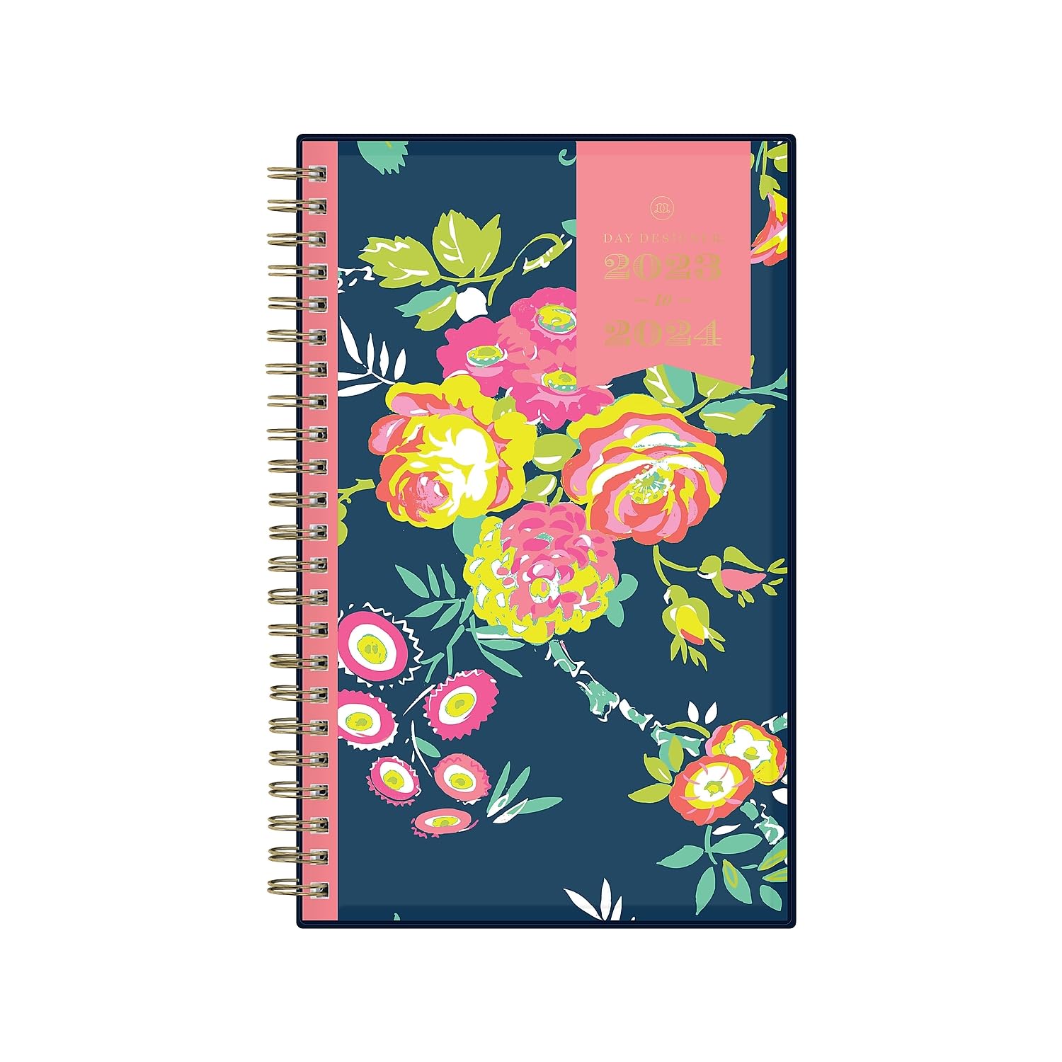 Blue Sky Day Designer for 2023-2024 Academic Year Weekly and Monthly Planner, 5' x 8', Flexible Cover, Wirebound, Peyton Navy (107927-A24)