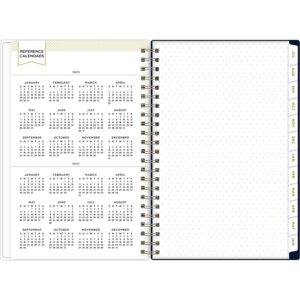 Blue Sky Day Designer for 2023-2024 Academic Year Weekly and Monthly Planner, 5' x 8', Flexible Cover, Wirebound, Peyton Navy (107927-A24)