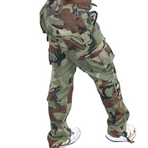 TRGPSG Women's Cargo Pants, Fashion Cargo Elastic Waistband Sweatpants, Techwear Camo Pants with Multi-Pocket 2039 C29 Camo 18