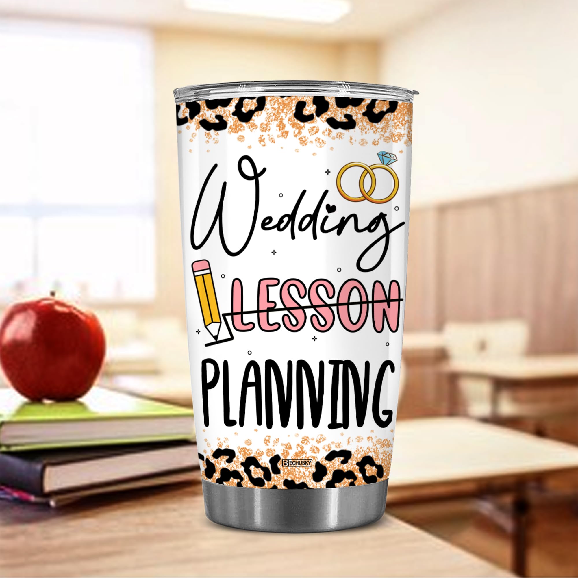 BECHUSKY Teacher Wedding Gifts - Wedding Lesson Planning Tumbler, Engaged Teacher Tumbler, Soon To Be Bride Gifts, Wedding Planning Gifts for Bride Mrs Tumbler, Wedding Planning Cup, Engaged for Her