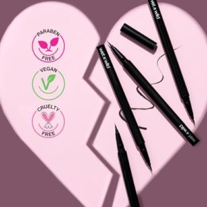 wet n wild Breakup Proof Liquid Eyeliner - Ultra-Fine Brush, Waterproof, Long-Lasting - Cruelty-Free & Vegan - Ultra Black