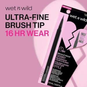 wet n wild Breakup Proof Liquid Eyeliner - Ultra-Fine Brush, Waterproof, Long-Lasting - Cruelty-Free & Vegan - Ultra Black