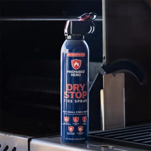 Dry Stop Fire Spray by Prepared Hero - 4 Pack - Portable Fire Extinguisher for Home, Car, Garage, Kitchen - Works on Electrical, Grease, Battery Fires & More - Compact, Easy to Use