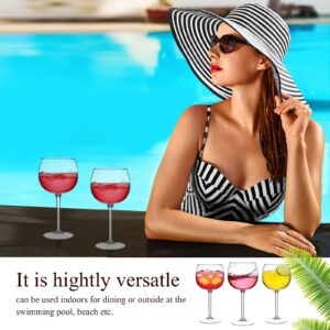 10 Pack Floating Wine Glasses for Pool 18 oz Unbreakable Wine Glasses with Stem Plastic Floating Cup Pool Reusable Stemware Shatterproof Wine Glasses for Indoor Outdoor Poolside Beach Supplies