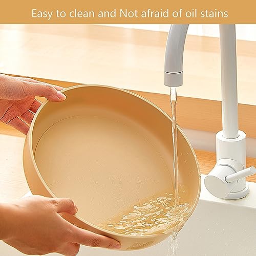 Sysmashing Lazy Susan Turntable Plastic Spinner for Kitchen,Bathroom,Pantry,Fridge etc,Fully Rotating Organizer for Food,Two Colors 9.8 inches Round 2pcs,2pcs Bamboo Charcoal Fiber Dishcloth