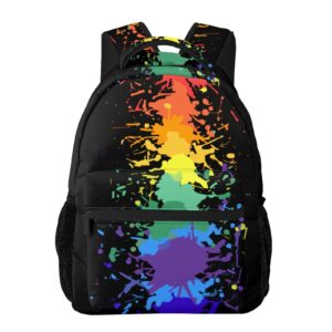 Qurdtt Rainbow Lgbt Pride Backpack High Capacity Daypack Lightweight Travel Backpack for Men Women