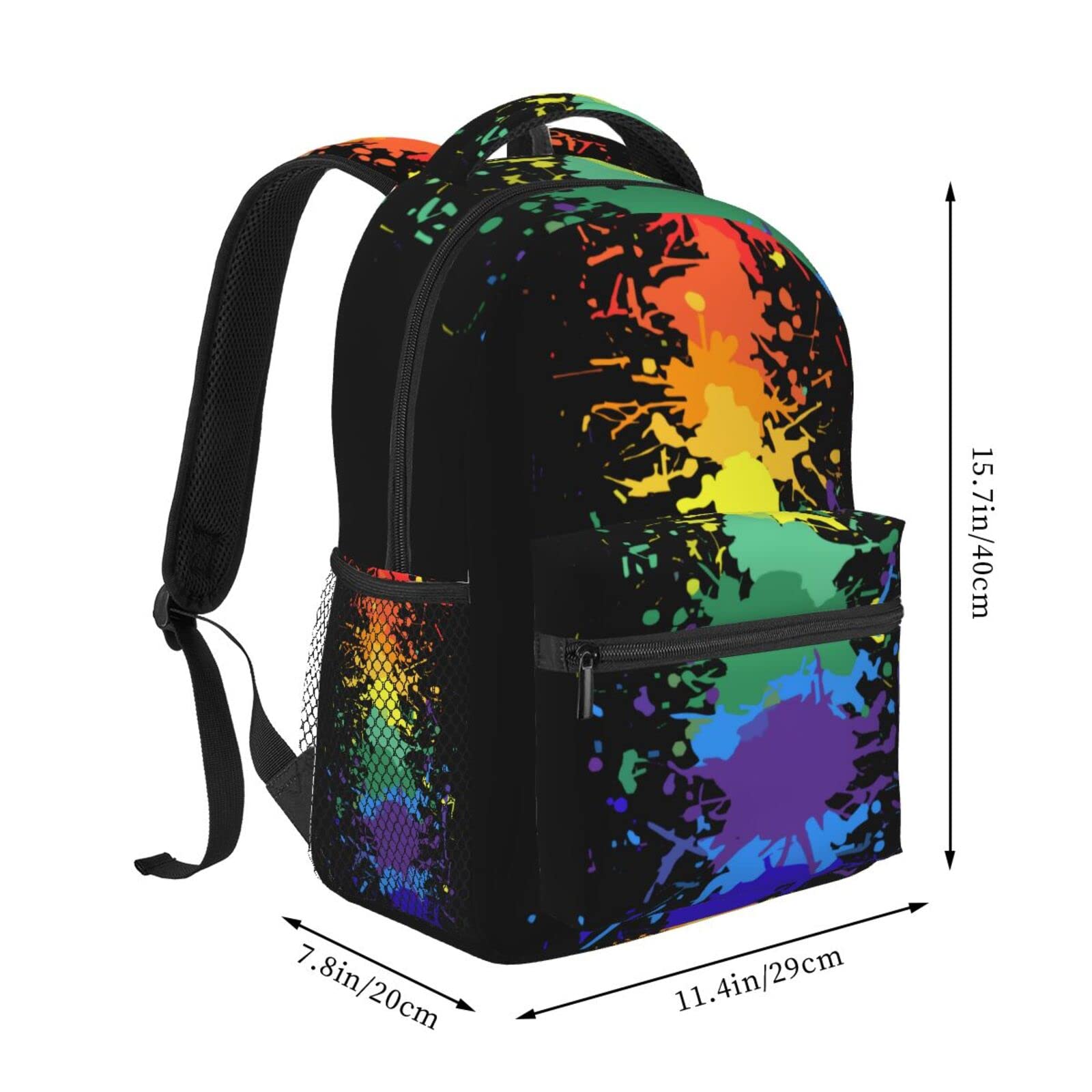 Qurdtt Rainbow Lgbt Pride Backpack High Capacity Daypack Lightweight Travel Backpack for Men Women