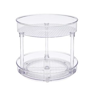 amazon basics 2 tier clear lazy susan turntable organizer, 9-inch