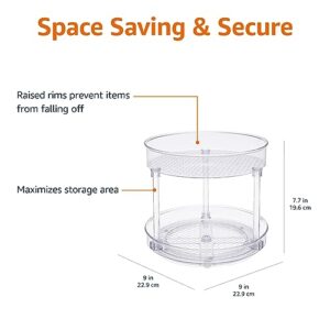 Amazon Basics 2 Tier Clear Lazy Susan Turntable Organizer, 9-Inch