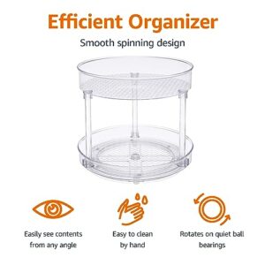 Amazon Basics 2 Tier Clear Lazy Susan Turntable Organizer, 9-Inch