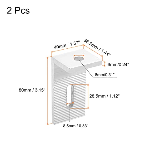 PATIKIL Solar Panel Mount L Brackets Aluminum Alloy 8mm Diameter for Solar Panel System Install Pack of 2