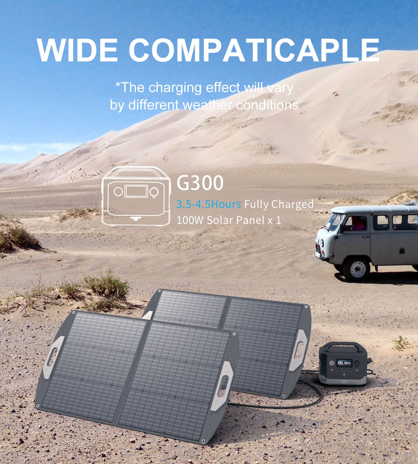 MARXON Solar Panel XP200, 200 Watt Portable Solar Panel, High-Efficiency Solar Panel, Foldable Solar Panel with Adjustable Kickstand, Waterproof and Dustproof Design Perfect for Camping, RV Trip