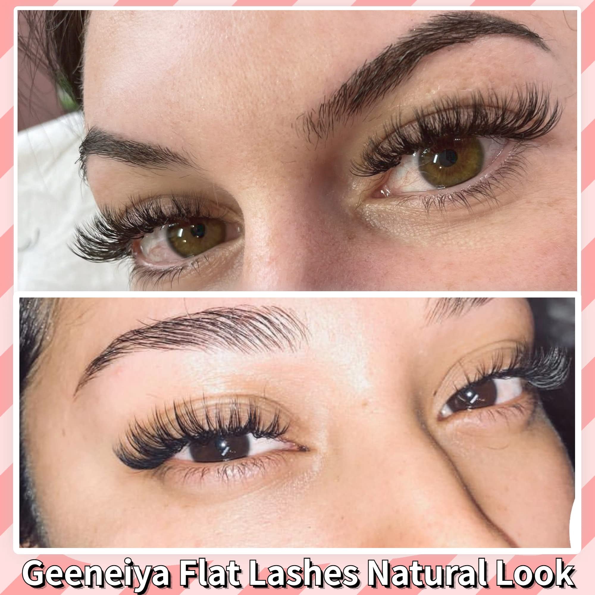 Mink Lashes Wispy False Eyelashes Cat Eye Lashes Natural Look Fluffy 3D Strip Fake Eyelashes Pack by Geeneiya, Long-lasting, Ultra-light, CC Curl Lash Extension Effect