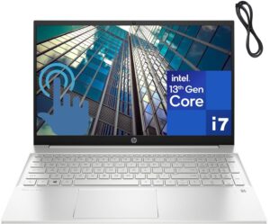 hp pavilion 15 15.6" touchscreen fhd laptop computer, 13th gen intel 10-core i7-1355u, 64gb ddr4 ram, 2tb pcie ssd, wifi 6, bt 5.3, backlit kb, fingerprint reader, windows 11, zivcul