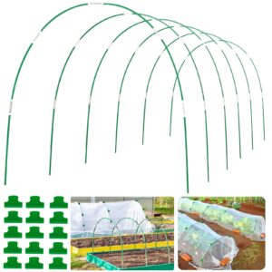 greenhouse hoops grow tunnel 6 sets of 8ft long garden hoops, rust-free fiberglass garden hoops frame for garden netting raised bed plant shade cloth row cover, diy plant support garden stakes- 36pcs