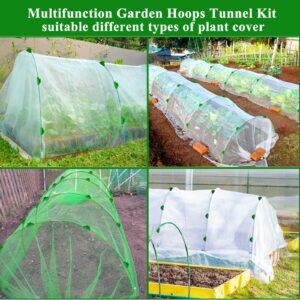 Greenhouse Hoops Grow Tunnel 6 Sets of 8FT Long Garden Hoops, Rust-Free Fiberglass Garden Hoops Frame for Garden Netting Raised Bed Plant Shade Cloth Row Cover, DIY Plant Support Garden Stakes- 36pcs