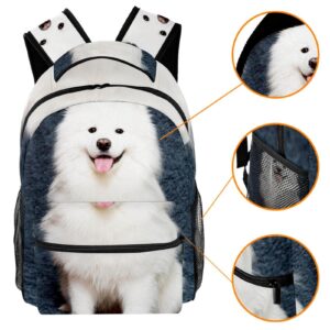 Travel Backpack,Carry On Backpack,Samoyed dog cute,Hiking Backpack Outdoor Sports Rucksack Casual Daypack