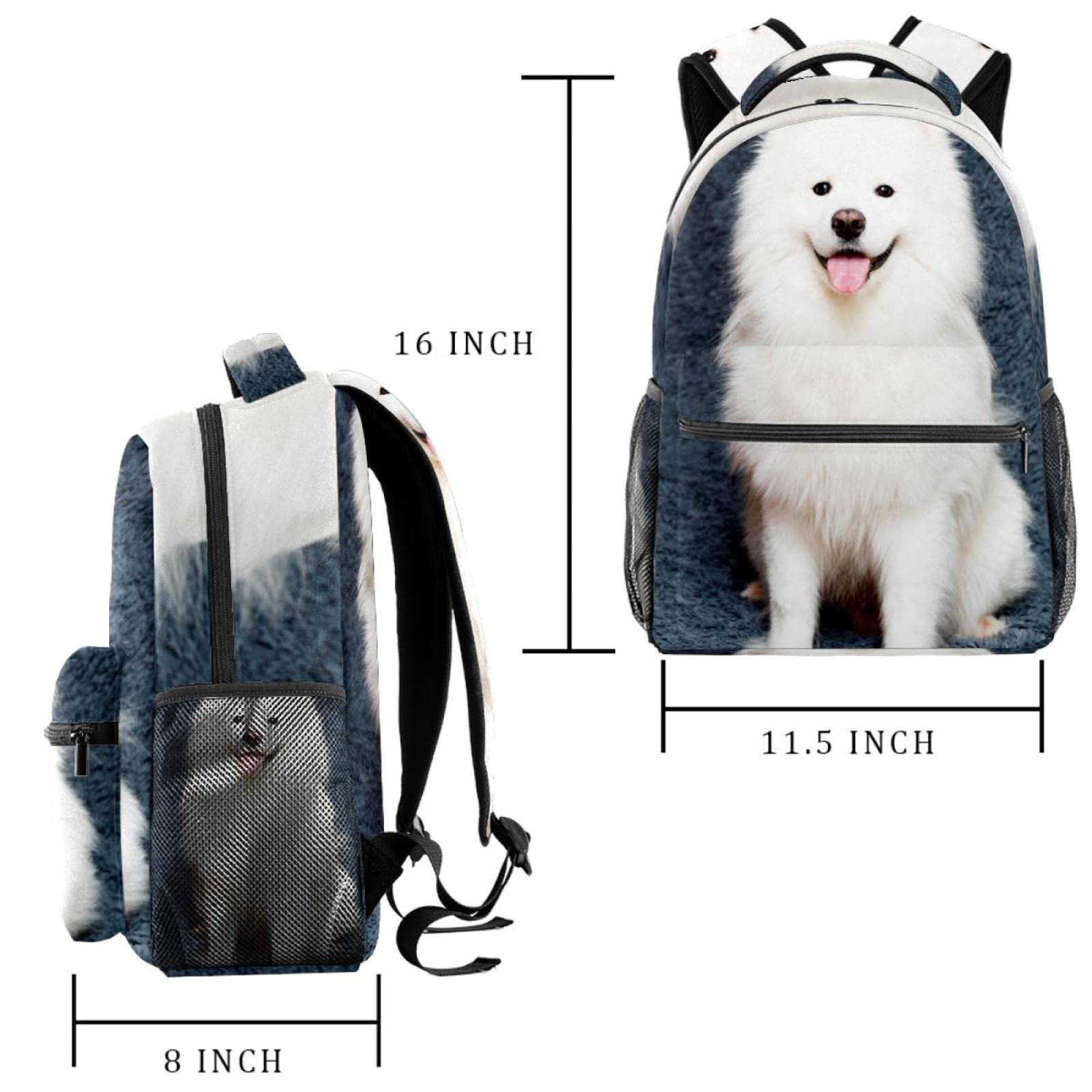 Travel Backpack,Carry On Backpack,Samoyed dog cute,Hiking Backpack Outdoor Sports Rucksack Casual Daypack