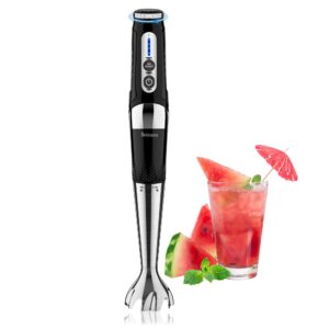 cordless immersion blender: cordless hand blender usb rechargeable, 21-speed & 3-angle adjustable with 304 stainless steel blades for milkshakes | smoothies | soup| puree | baby food (black)