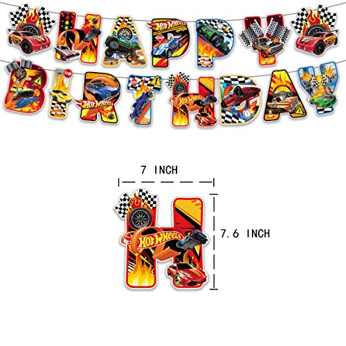 hot wheels Birthday Party Supplies, hot wheels Party Decorations Included Birthday banner, Cake Topper, Cupcake Topper, Balloon