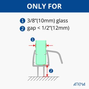 ATENA Frameless Shower Door Bottom Seals (3/8" x 36") - 2pcs Shower Door Seal Strips