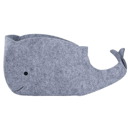 Felt Storage Basket Storage Bin: Whale Shaped Laundry Basket Blanket Books Storage Bin for Cloth Books Sundries