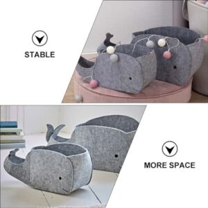 Felt Storage Basket Storage Bin: Whale Shaped Laundry Basket Blanket Books Storage Bin for Cloth Books Sundries