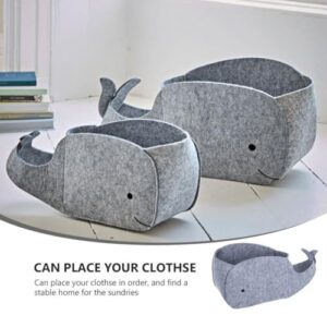 Felt Storage Basket Storage Bin: Whale Shaped Laundry Basket Blanket Books Storage Bin for Cloth Books Sundries