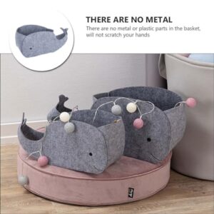 Felt Storage Basket Storage Bin: Whale Shaped Laundry Basket Blanket Books Storage Bin for Cloth Books Sundries