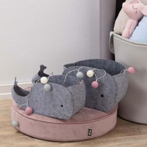 Felt Storage Basket Storage Bin: Whale Shaped Laundry Basket Blanket Books Storage Bin for Cloth Books Sundries