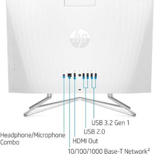 HP All-in-One Desktop, 21.5" FHD Display, Intel Celeron J4025, 16GB RAM, 2TB SSD, Webcam, Wired Keyboard&Mouse, WiFi, HDMI, RJ-45, Windows 11 Home, White