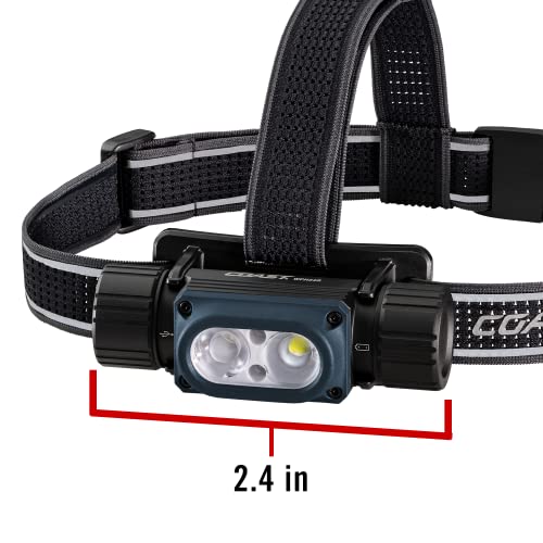 Coast WPH34R 2000 Lumen Waterproof Ultra Bright IP68 USB Rechargeable-Dual Power Headlamp, 6 Modes with Spot and Flood Beams, Blue/Black