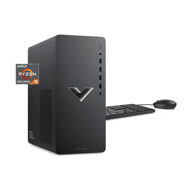 HP 2022 Newest Victus Gaming Desktop, AMD Ryzen 7 5700G Processor(8-core), 32GB DDR4 RAM, 1TB SSD, 2TB HDD, AMD Radeon RX 6600XT Graphics, 500W Power Supply, Windows 11 Home, Bundle with JAWFOAL