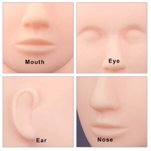 LXIANGN Lash Mannequin Head,Professional Make Up Paint Eye Lash Extention Practice Training Head Soft-Touch Manikin Cosmetology Mannequin Doll Face Head