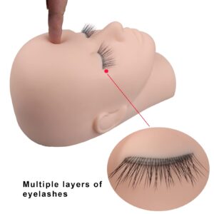 LXIANGN Lash Mannequin Head,Professional Make Up Paint Eye Lash Extention Practice Training Head Soft-Touch Manikin Cosmetology Mannequin Doll Face Head