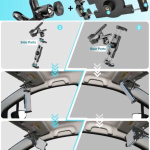 Sun Visor Phone Holder for Car [360° Super Metal Clip] Car Visor Cell Phone Mount, Universal Steering Wheel Phone Clamp with 1/4'' Screw Adapter for iPhone, Android Smartphone, Tablet, Gopro, Camera