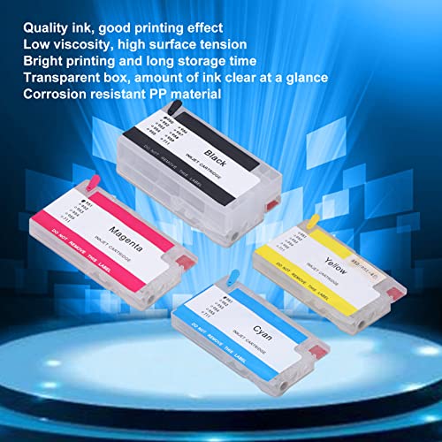 Walfront 4Pcs Ink Cartridge for Ink Cartridge Replacement Printer Ink Cartridge Officejet Pro 251dw 276dw 8100 8600 8610 8620 8630 8640 8650 Printers