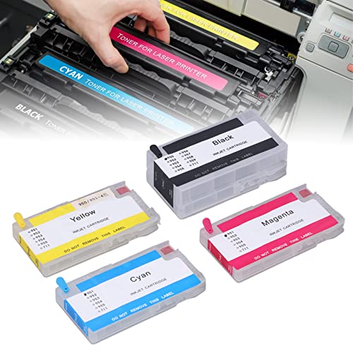 Walfront 4Pcs Ink Cartridge for Ink Cartridge Replacement Printer Ink Cartridge Officejet Pro 251dw 276dw 8100 8600 8610 8620 8630 8640 8650 Printers